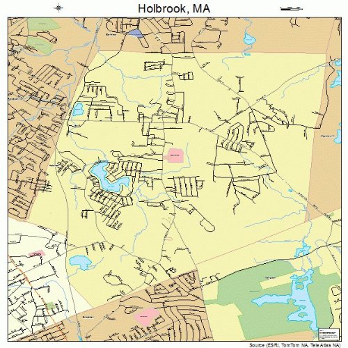 Amazon.com: Large Street & Road Map of Holbrook, Massachusetts MA ...