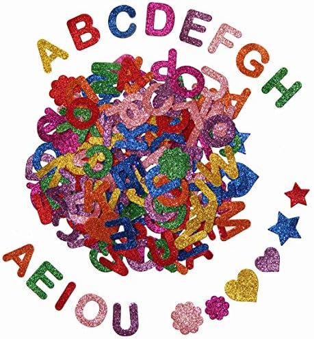 Amazon.com: STEFORD 280 PCS Glitter Foam Letter Stickers, 10 Colors A-Z ...