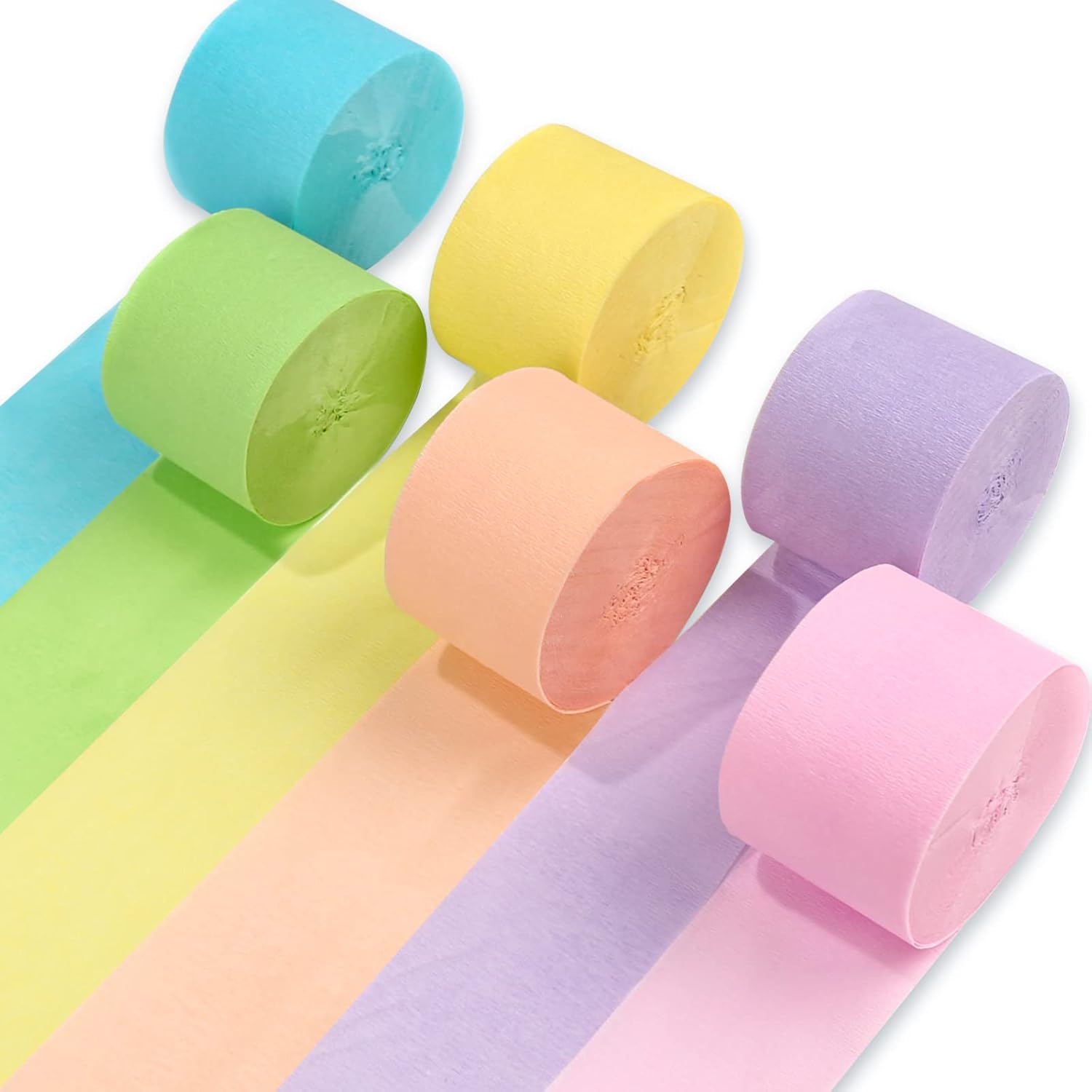 Amazon.com: PartyWoo Crepe Paper Streamers 6 Rolls 492ft, Pack of Party ...