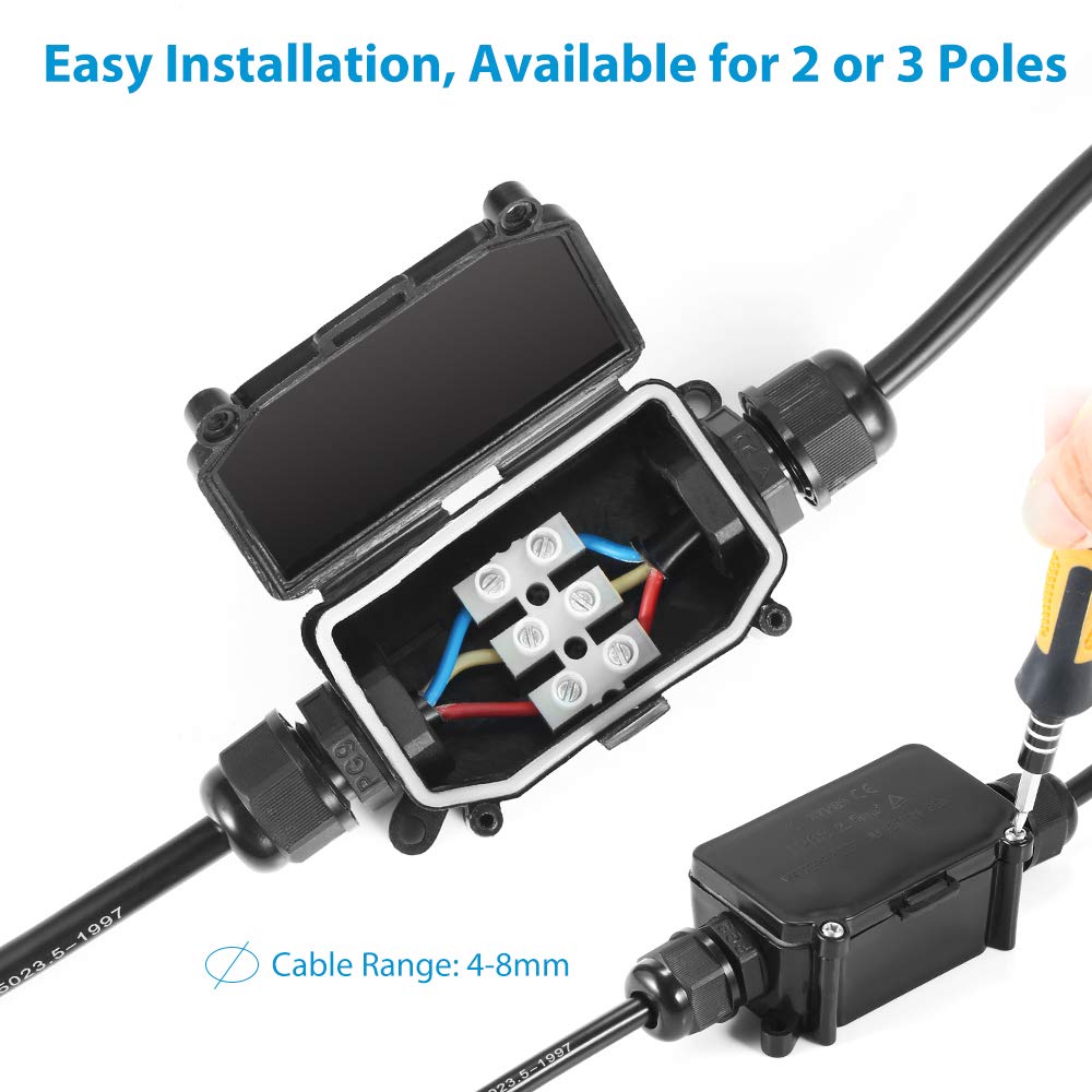 Indoor/Outdoor Wire Junction Box With Connector, 47% OFF