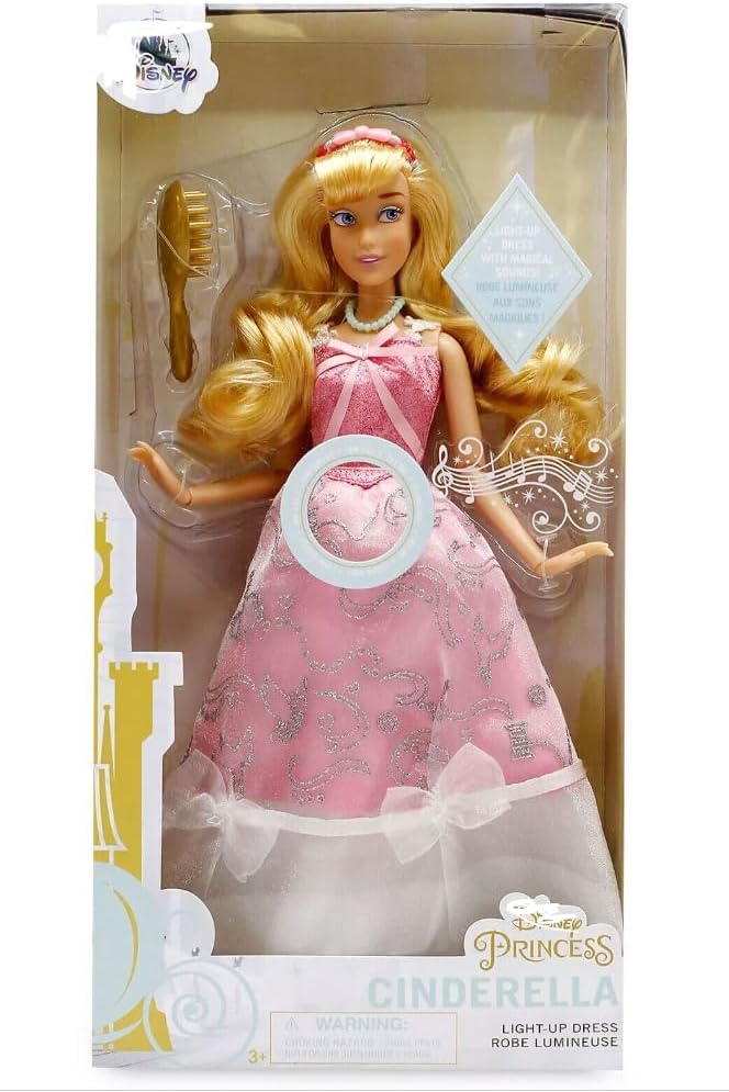 Official Princess Cinderella Premium Doll in Pink Light Up Dress ...
