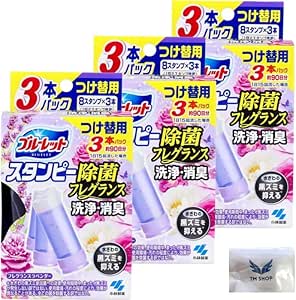 Amazon | 【3個セット】 ブルーレットスタンピー 除菌フレグランス トイレタンク芳香洗浄剤 フレグランスラベンダー 84g つけ替え用3本×3個+ポケットティシュ付き | ノーブランド ...