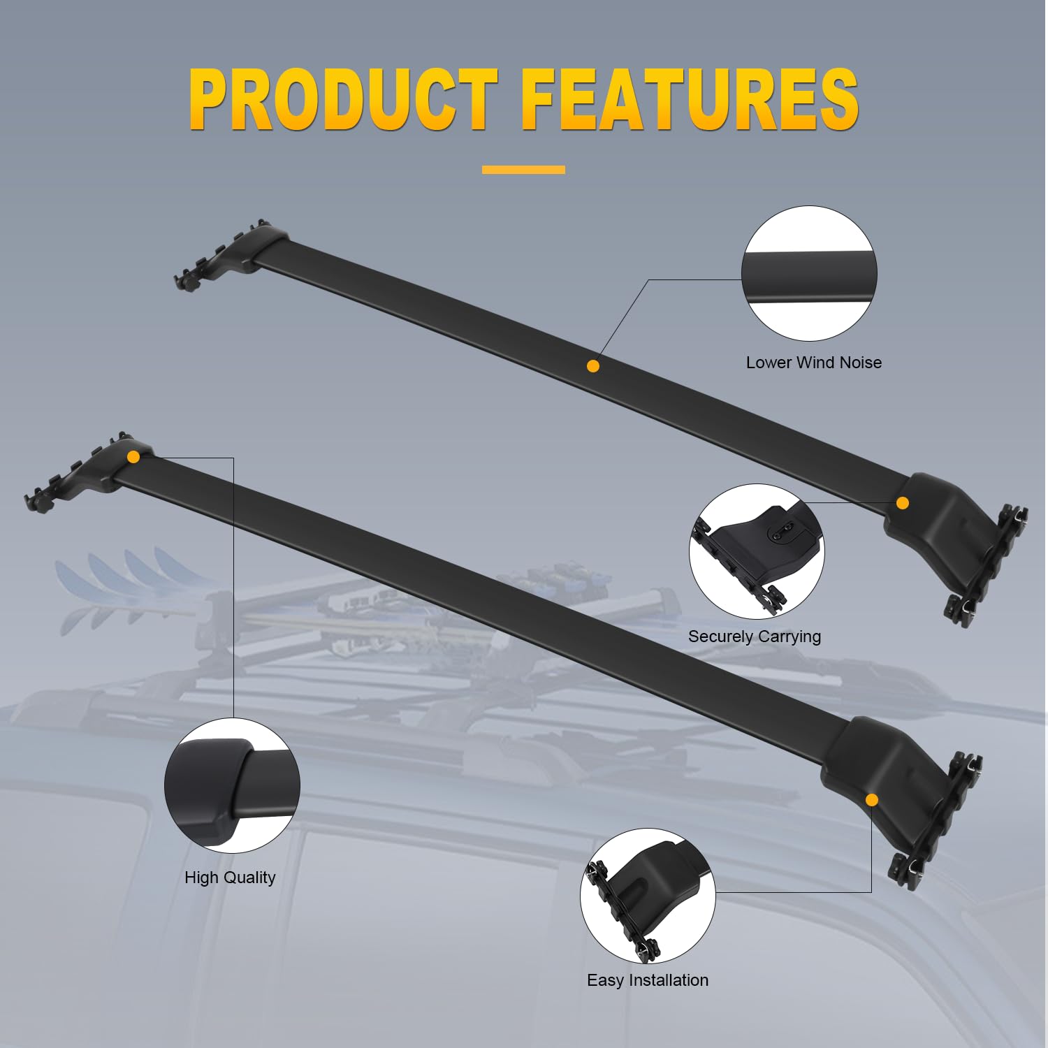 Snapklik.com : Roof Rack Cross Bars Fit For Honda Pilot 2009 2010 2011 ...