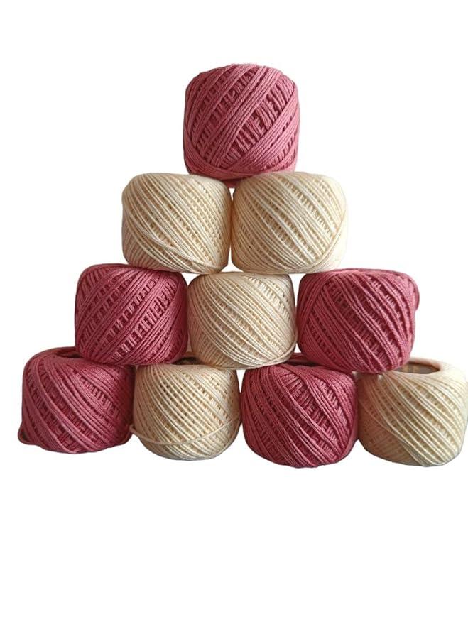 ELEXIQ Crochet Cotton Thread Yarn For Knitting And Craft Making Combo ...