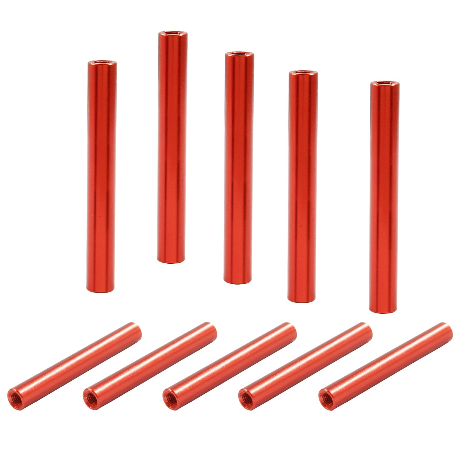 Snapklik.com : Unlorspy 10 Pcs Red Female Round Aluminum Alloy Standoff ...