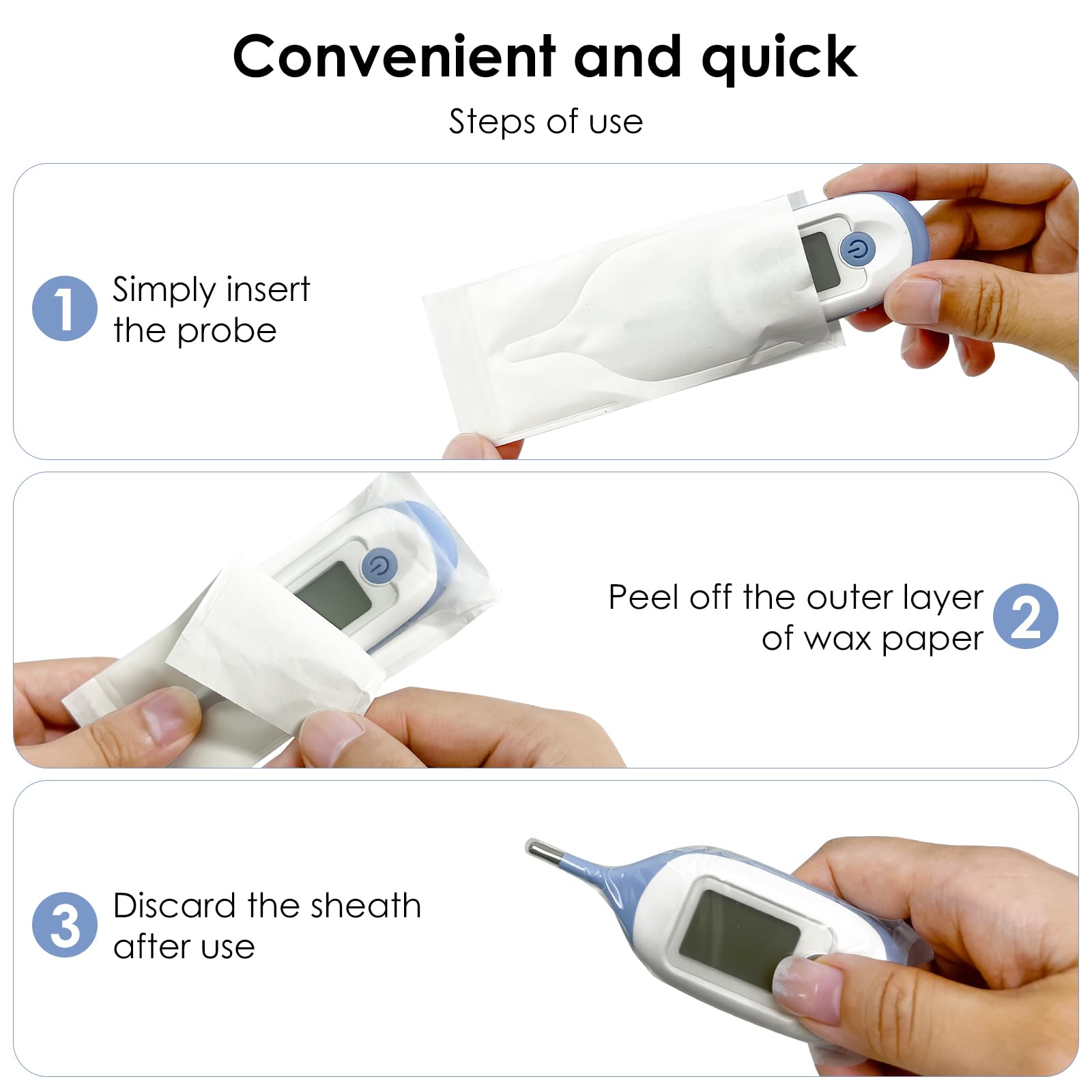 Snapklik.com : 100pcs Disposable Digital Thermometer Probe Covers For ...