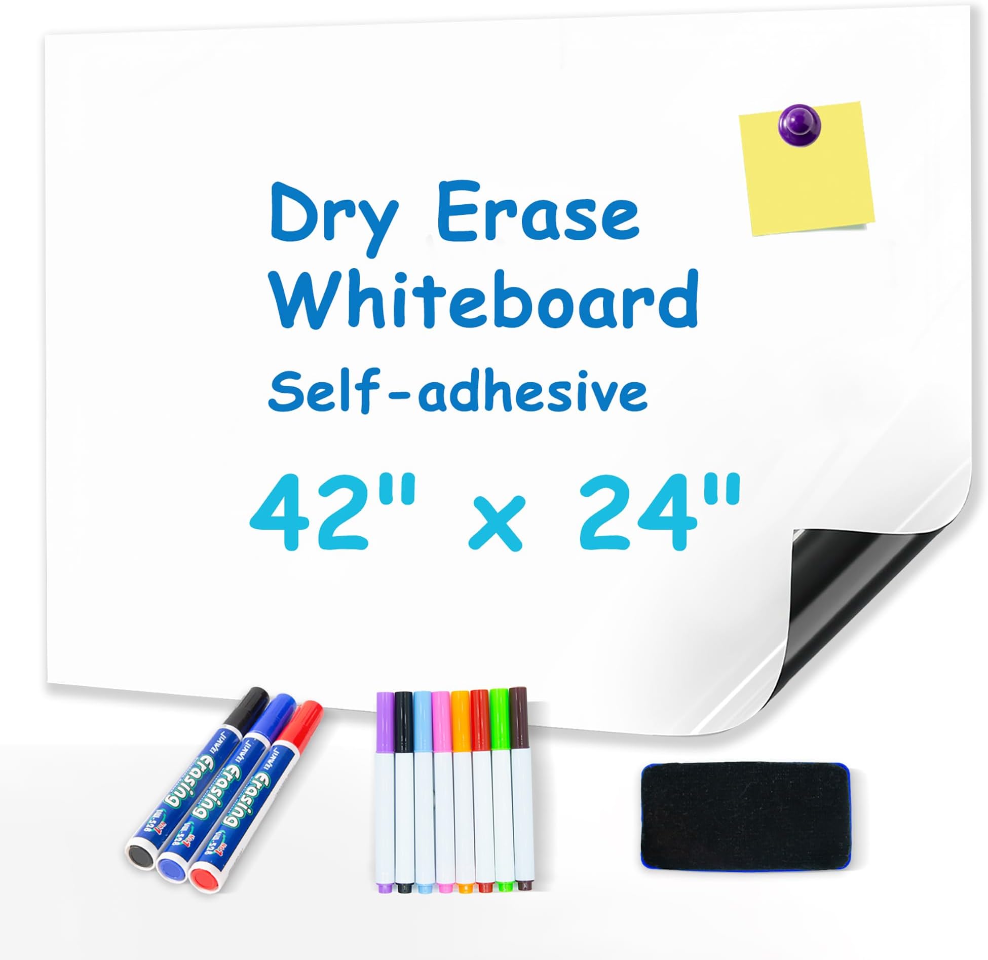Amazon.com : JUMUBOARD Magnetic White Board Film, 94" x 47" Dry Erase ...