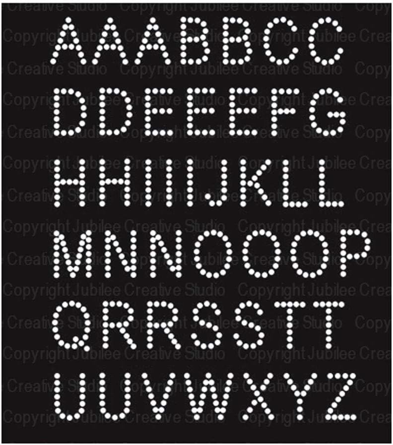 Amazon.com: Basic Alphabet Iron On Rhinestone Crystal Transfer by JCS Rhinestones