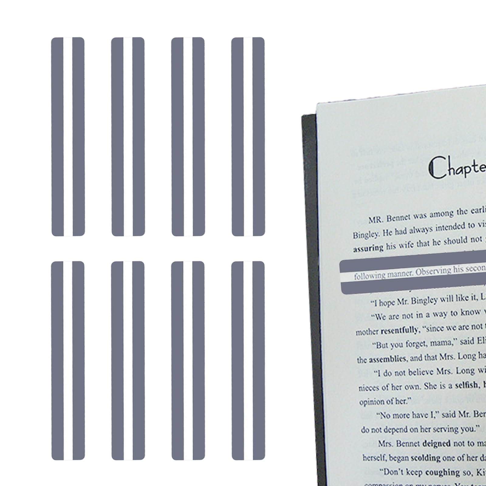 Amazon.com: 8Pcs Guided Reading Strips Clear Overlay Trackers ...