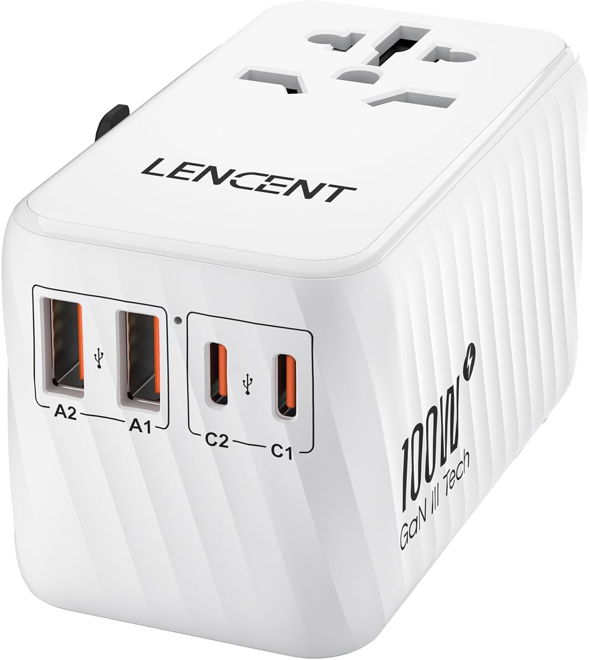 Amazon.com: LENCENT Universal Travel Adapter, 100W GaN International ...