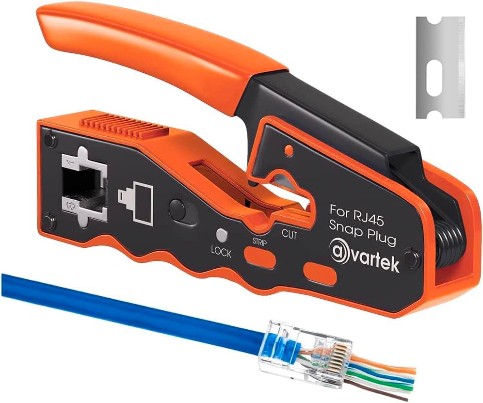 VCELINK GJ668BL RJ45 Crimp Tool, Ethernet Crimping Tool for Cat5/Cat6 ...