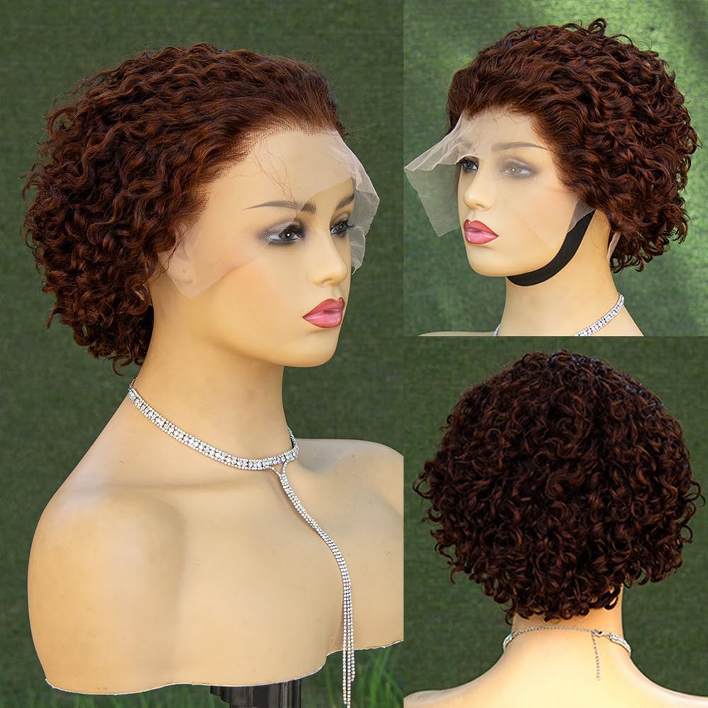 Amazon.com : INSTASTYLE Short Curly Pixie Cut Lace Front Wigs 6 inch ...