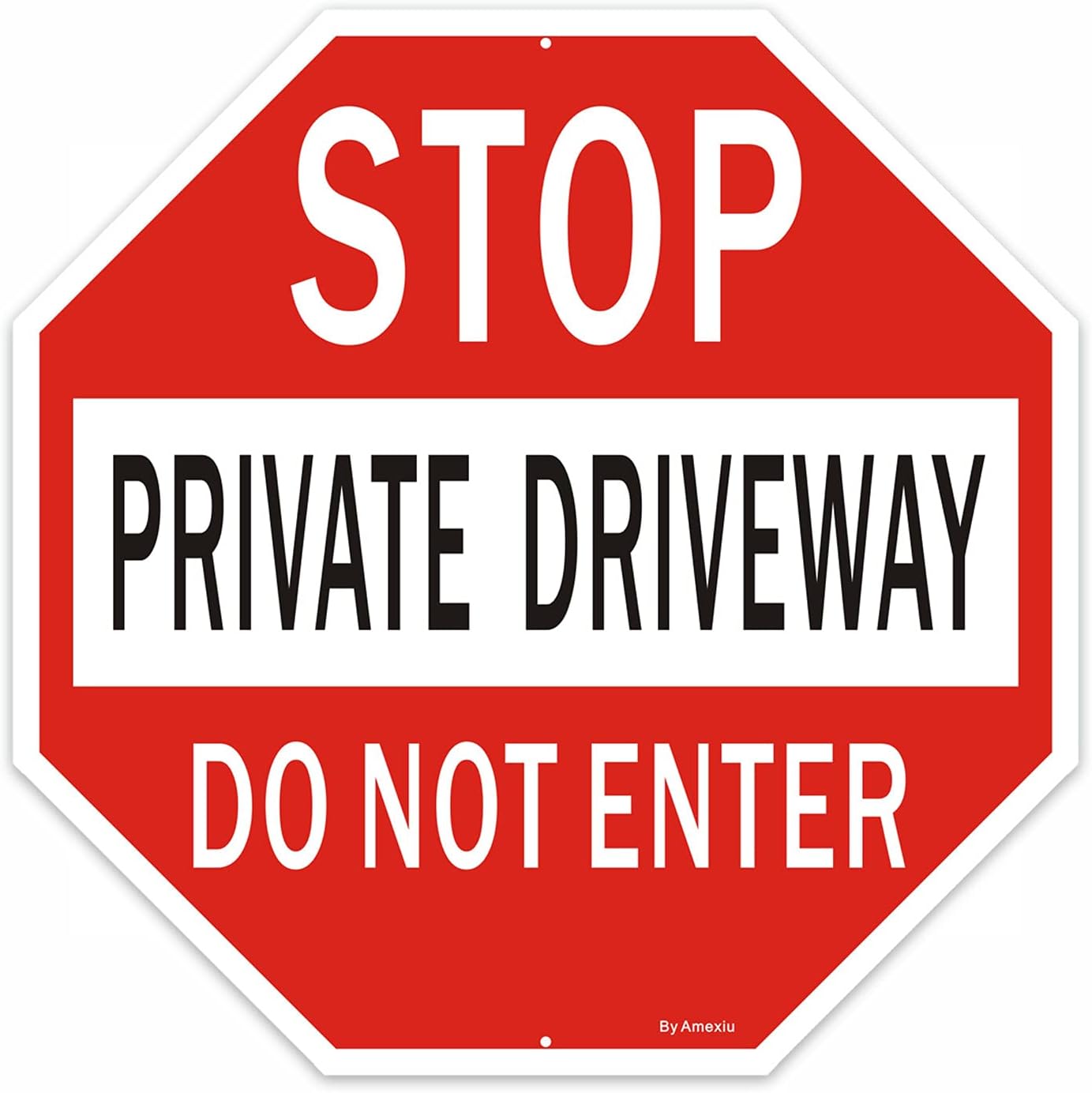 Stop Sign Private Driveway Do Not Enter Sign, 30 x 30 x 0.1 Cm Rust ...