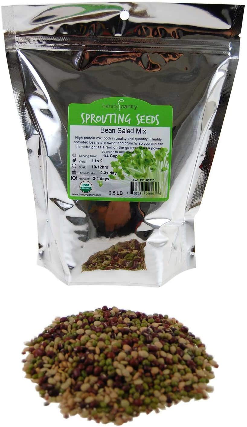 Amazon.com : Bean Salad Sprouting Seed Mix- Organic- 2.5 Lbs- Mix of ...