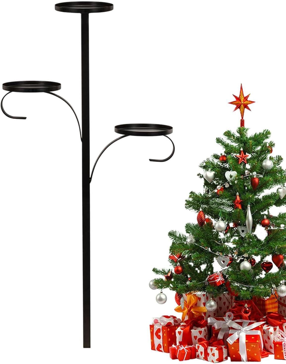 Amazon.com: Black Triple Tree Topper, Shelf for Christmas Tree, Tree ...