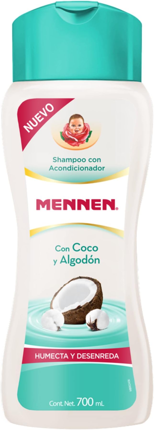 Mennen Shampoo Humecta y Desenreda Coco y Algodón 700 ml. Shampoo 2 en ...