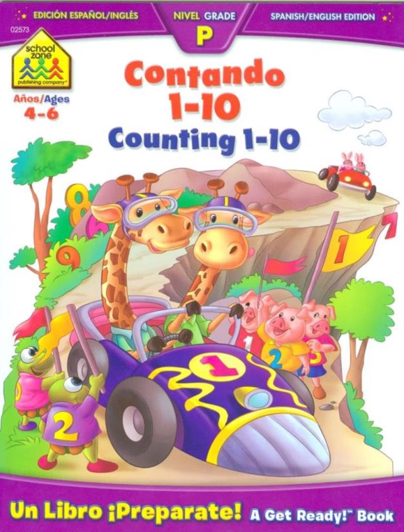 School Zone - Bilingual Counting Numbers 1-10 Workbook - 64 Pages, Ages ...
