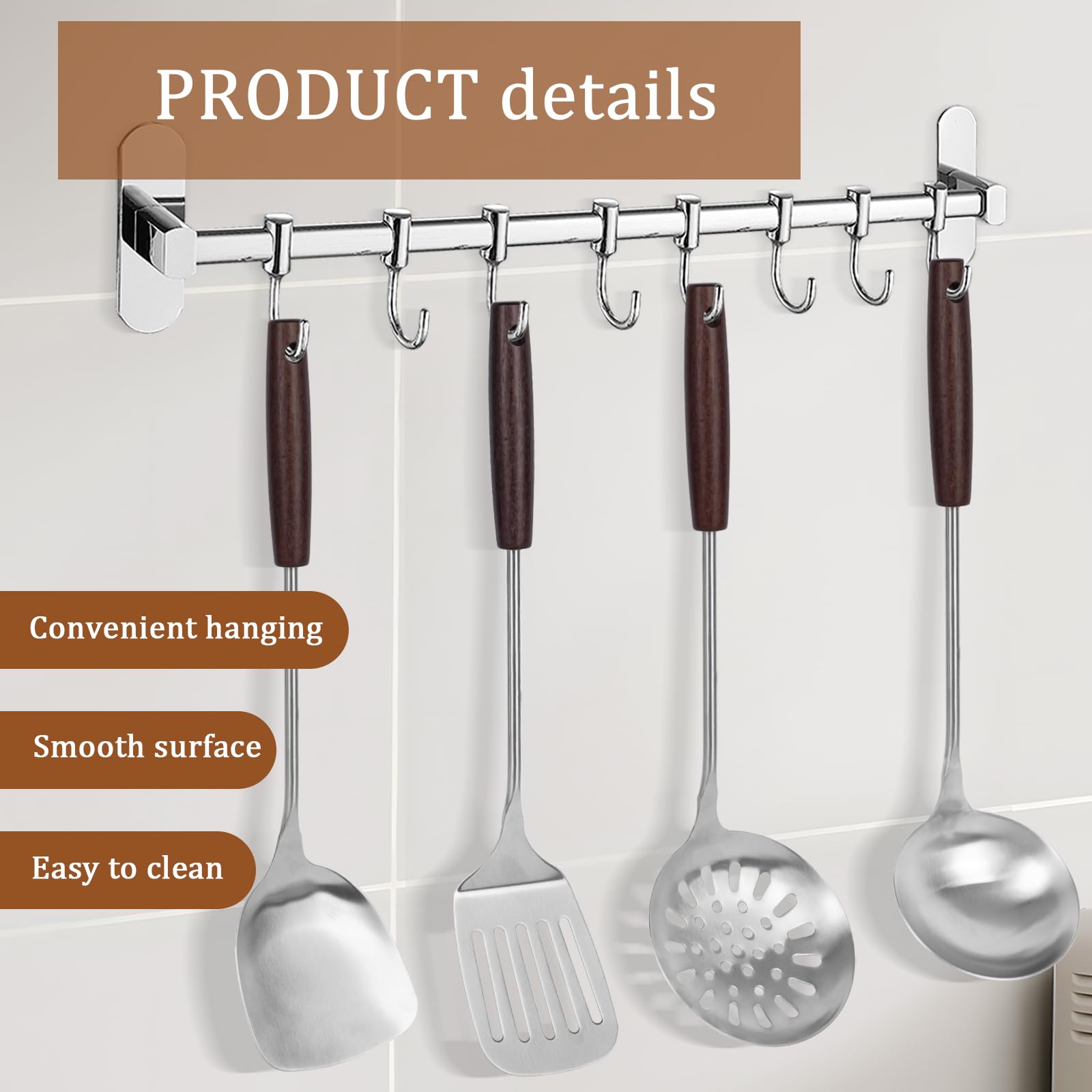 Snapklik.com : Wok Utensils Set, Stainless Steel Wok Spatula And Ladle ...