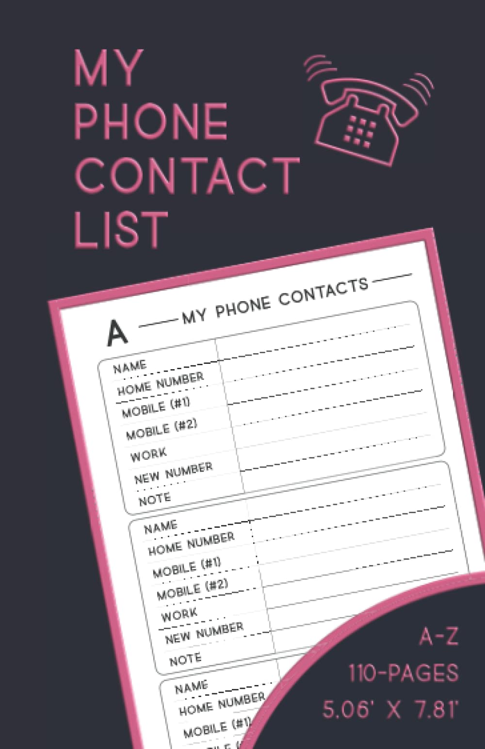 My Phone Contact List: A Book Just For Personal Telephone Numbers A-Z ...