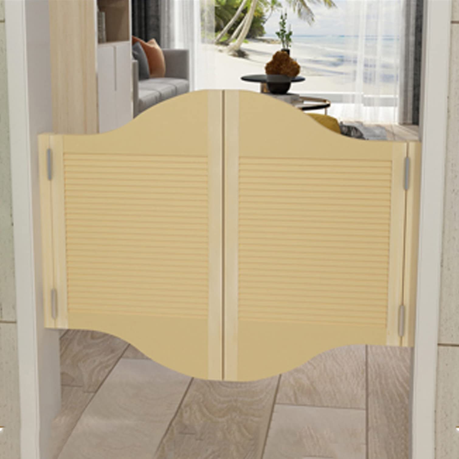 Buy Swinging Doors Cafe Doors Retro Solid Wood Louvered Partition Door ...