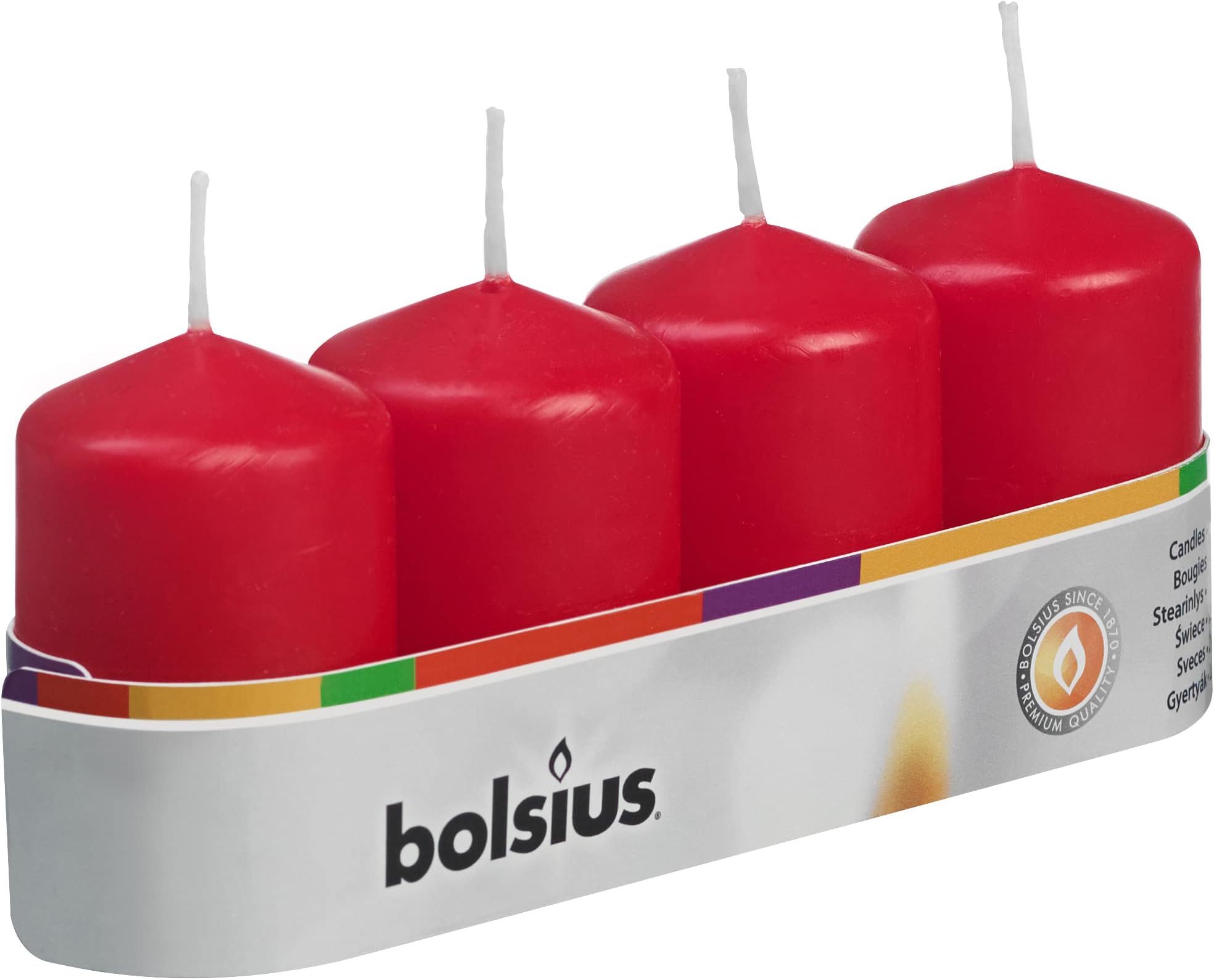 Bolsius pack 4 Pillar Candles Regular, "Ivory 50 mm Width" : Amazon.co ...