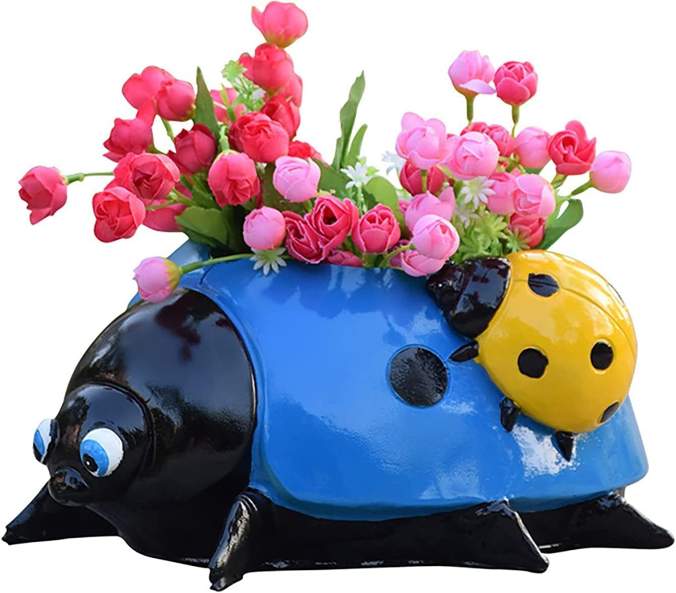 Amazon.com: Metal Ladybug Flower Pot Decor, Whimsical Ceramic Ladybug ...