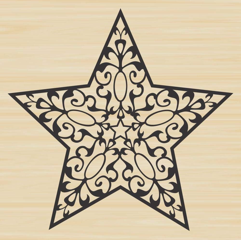 Amazon.com: Large Filigree Star Rubber Stamp by DRS Designs Rubber ...