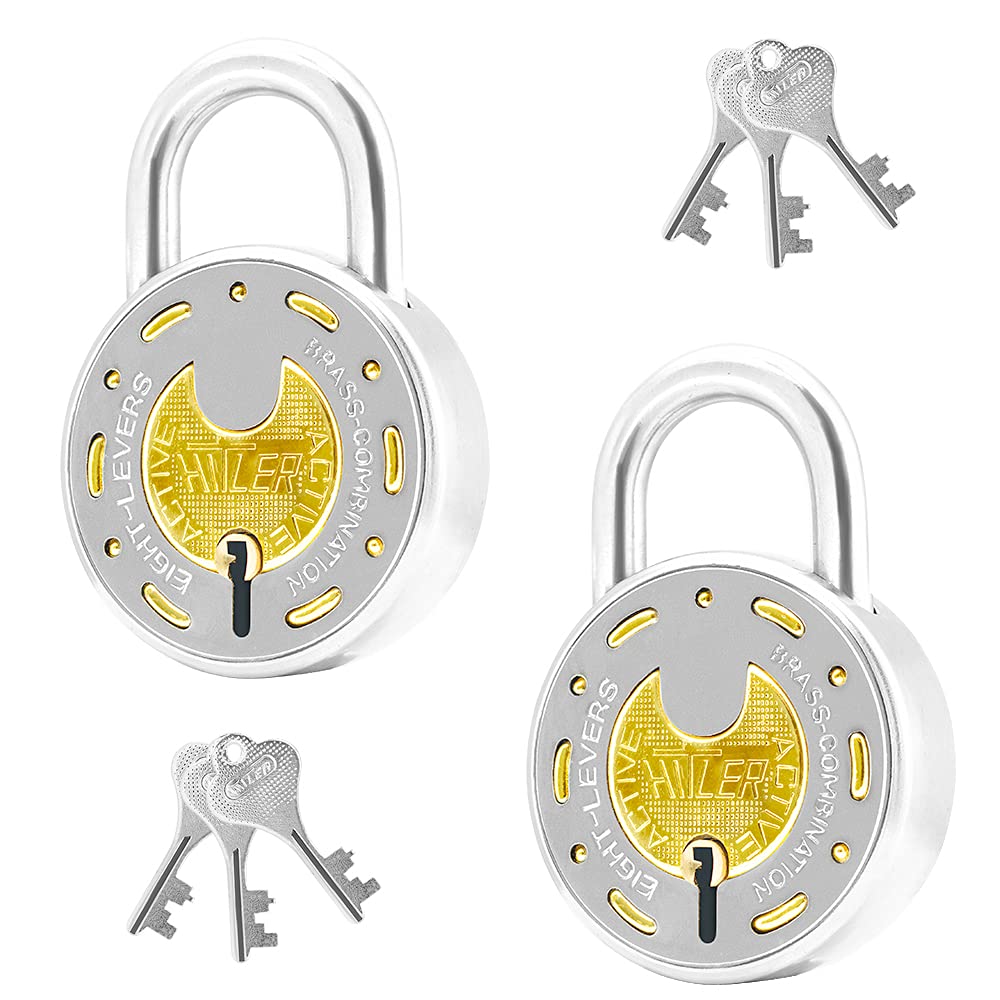 Hitler Active Brass Double Locking System 65 mm 8 Levers Padlock with 3 ...