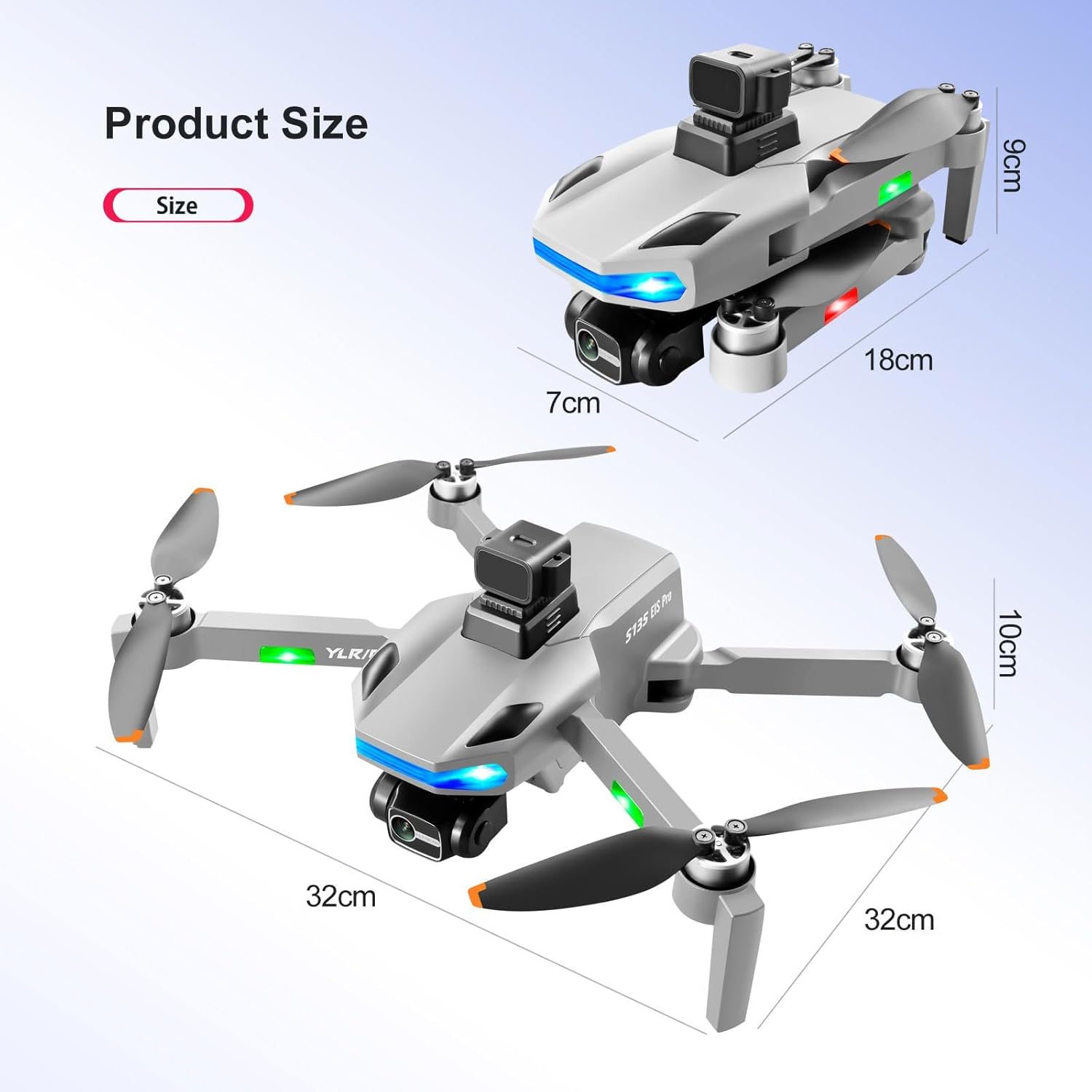 RKSTD RC Drone With 4K HD Dual Cameras, Intelligent Obstacle Avoidance ...