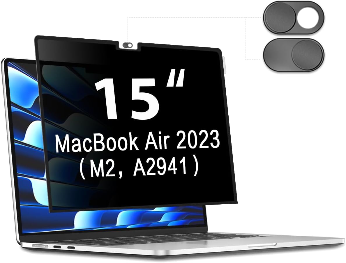 ZOEGAA Privacy Screen MacBook Air 15 Inch 2023, Magnetic Removable Anti ...