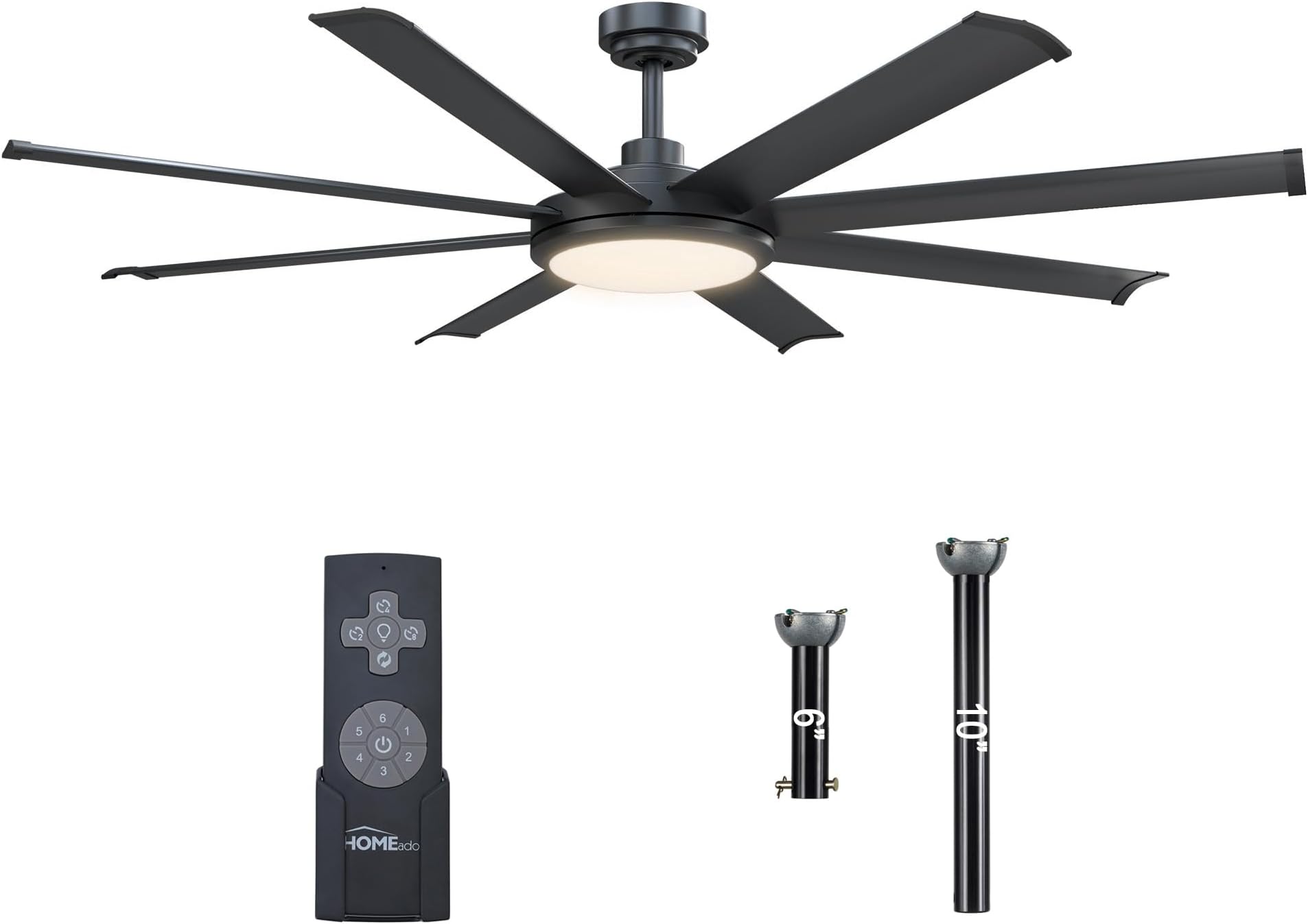 Amazon.com: alescu Outdoor Ceiling Fan 52" with Remote Control,Modern ...
