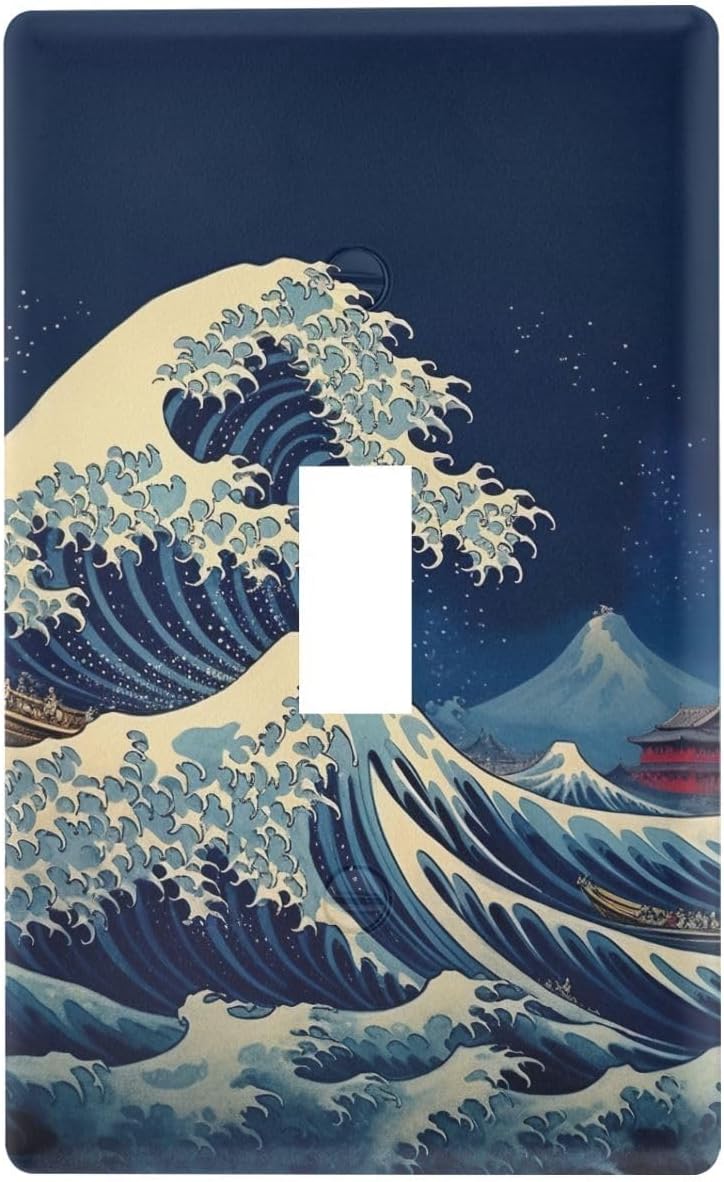 Japanese Sea Wave Toggle Light Switch Plate Outlet Cover Decorative ...