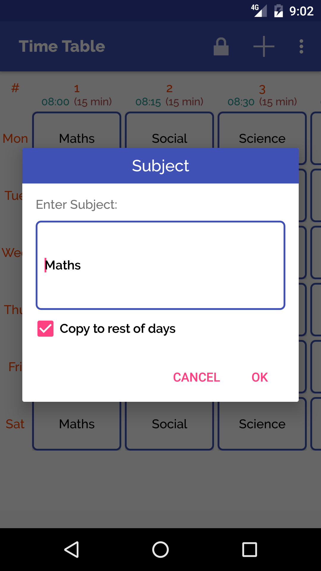 Time Table - App on Amazon Appstore