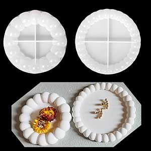 Amazon.com: DIYBravo 2PCS Bubble Coaster Epoxy Resin Molds, 3D Silicone Round Plate Tray Molds ...