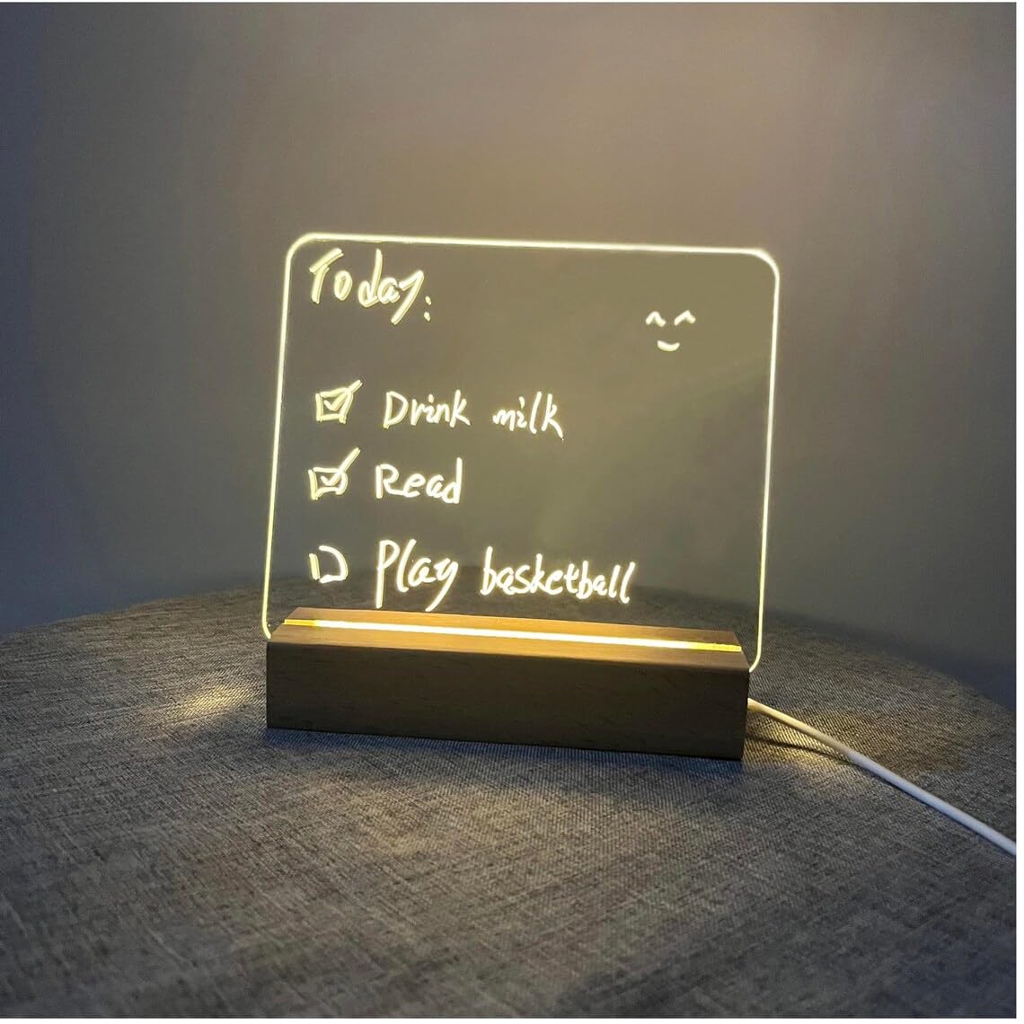 True-Ally 3D Acrylic Writing Board with Light, Rewritable Acrylic ...