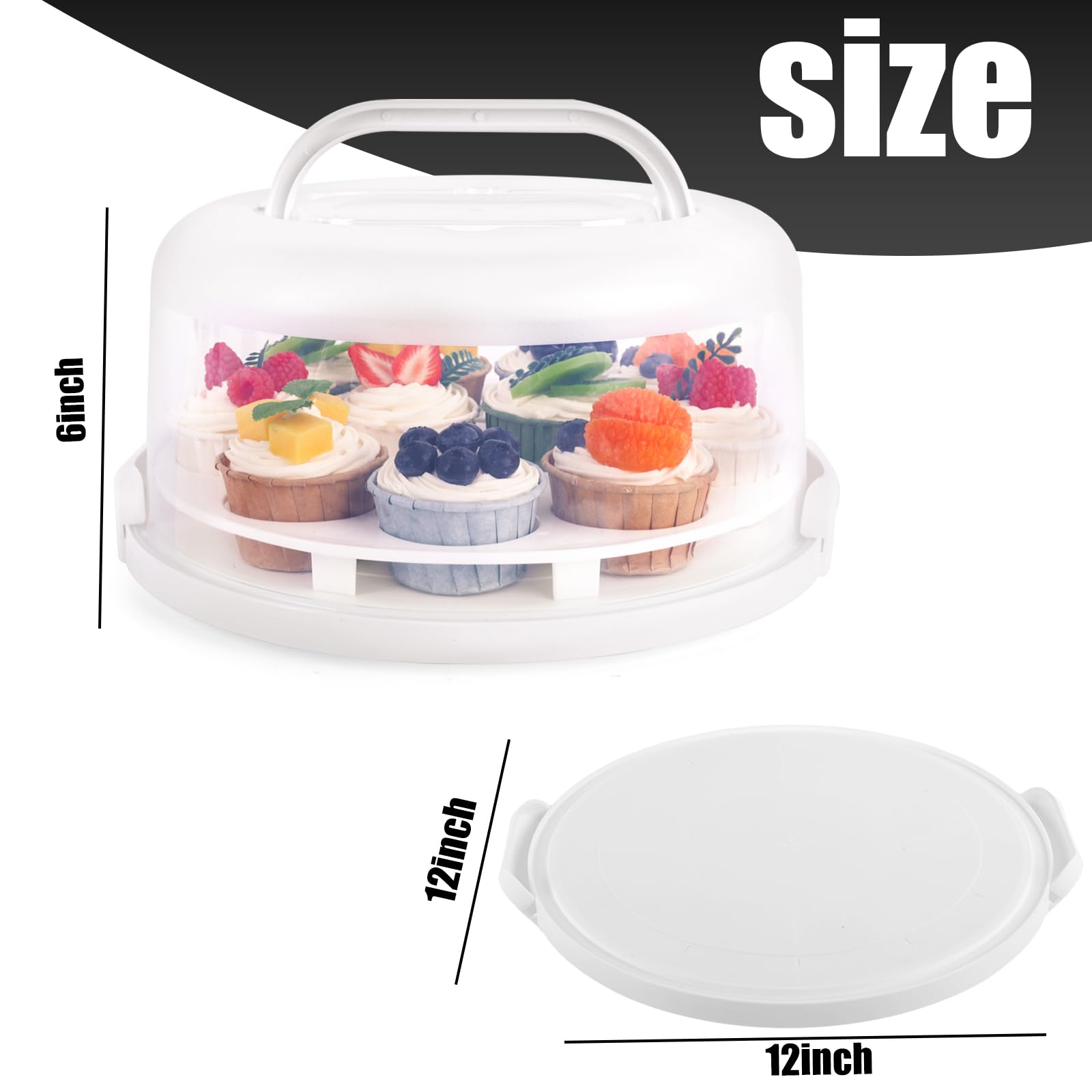 Snapklik.com : VGOODALL Round Cake Carrier, 3-in-1 Multipurpose Cake ...