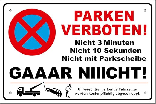 Parken Verboten Schild Lustig