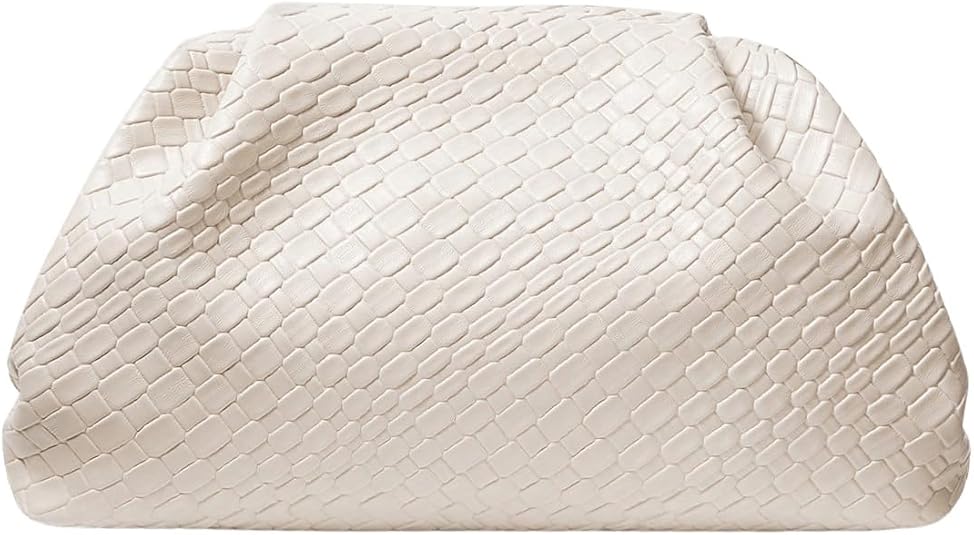 QWINEE Women's Woven Evening Bag Dumpling Clutch Purse No Strap ...