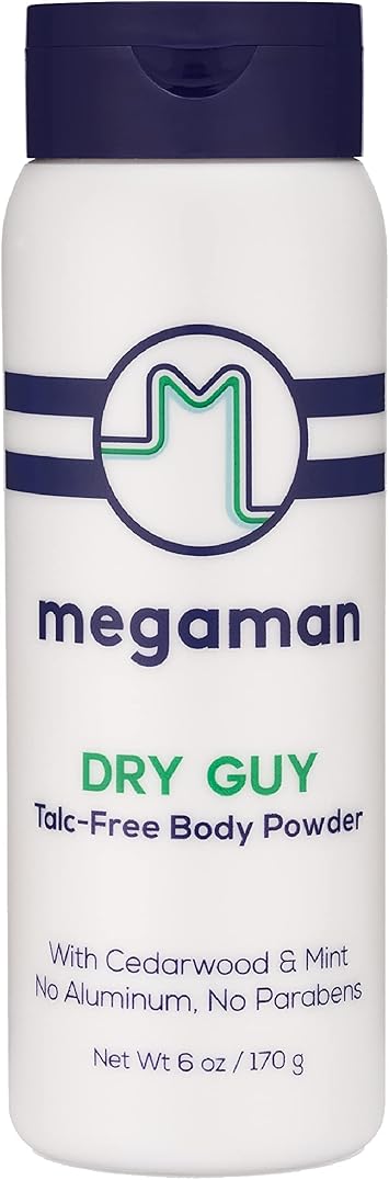 Amazon.com: Megaman Sweat Absorbing Body Powder - Dry Guy | Prevents ...