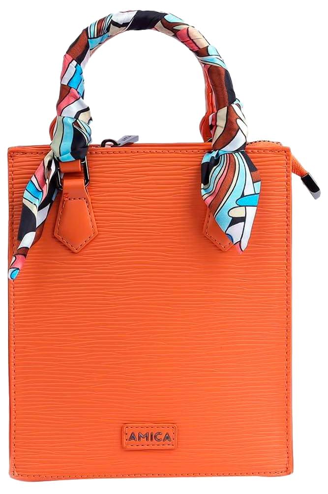 AMICA Diana Textured Leather Women’s Mini Crossbody Handbag Top Handle ...