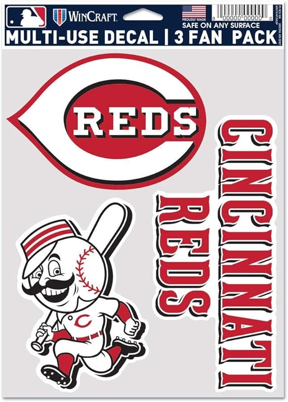 Amazon.com : MLB Cincinnati Reds Decal Multi Use Fan 3 Pack, Team ...