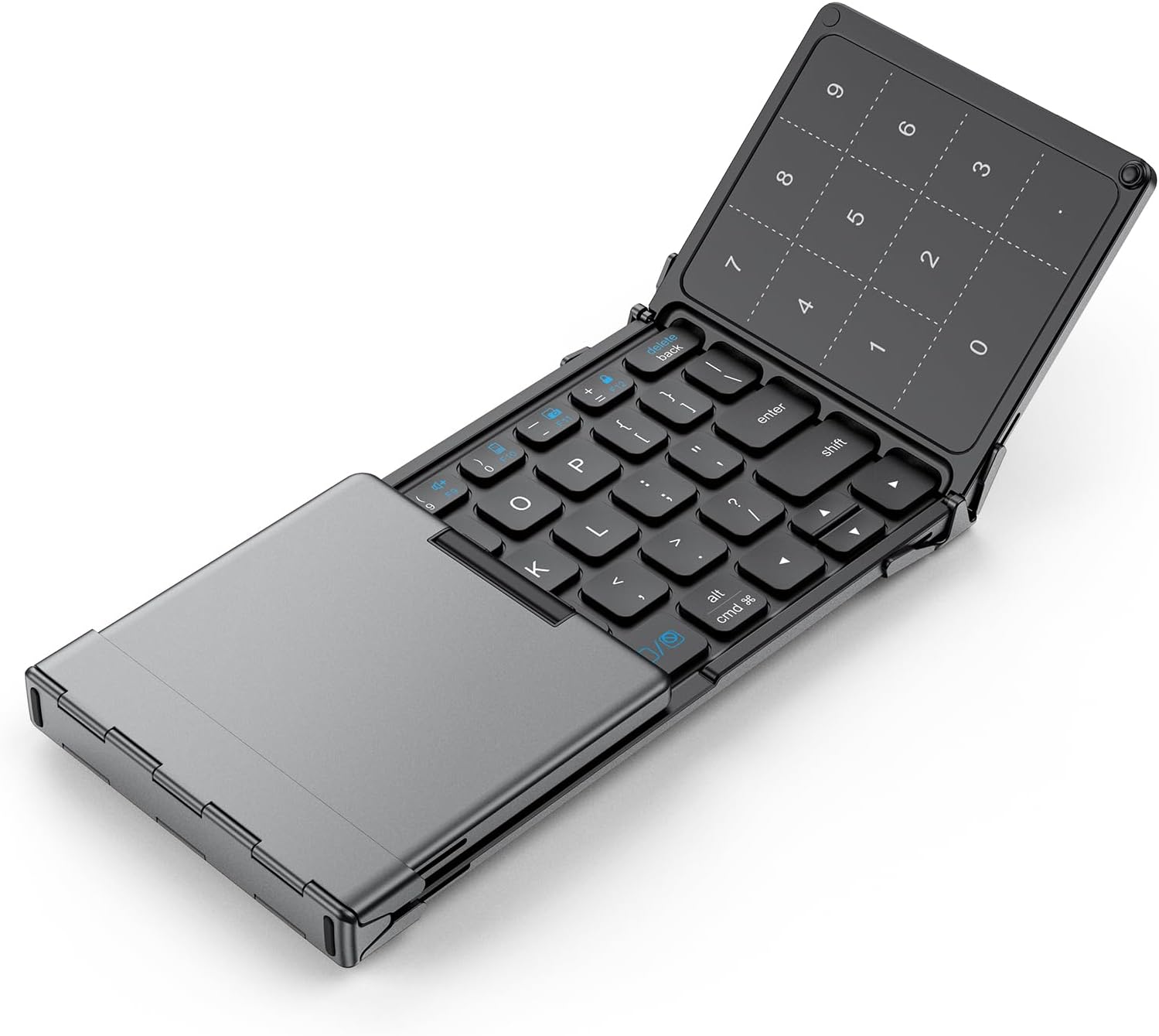 Amazon.com: iClever Foldable Bluetooth Keyboard, BK18 Foldable Keyboard with Touchpad and Number ...