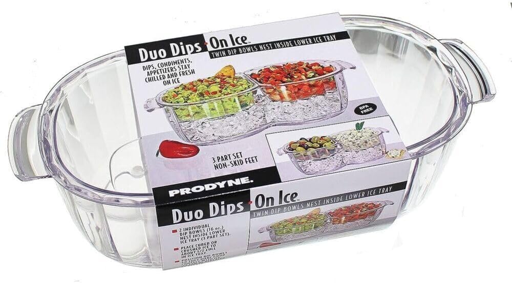 Amazon.com | Prodyne On Ice Duo Dips Bowl: Serving Bowls