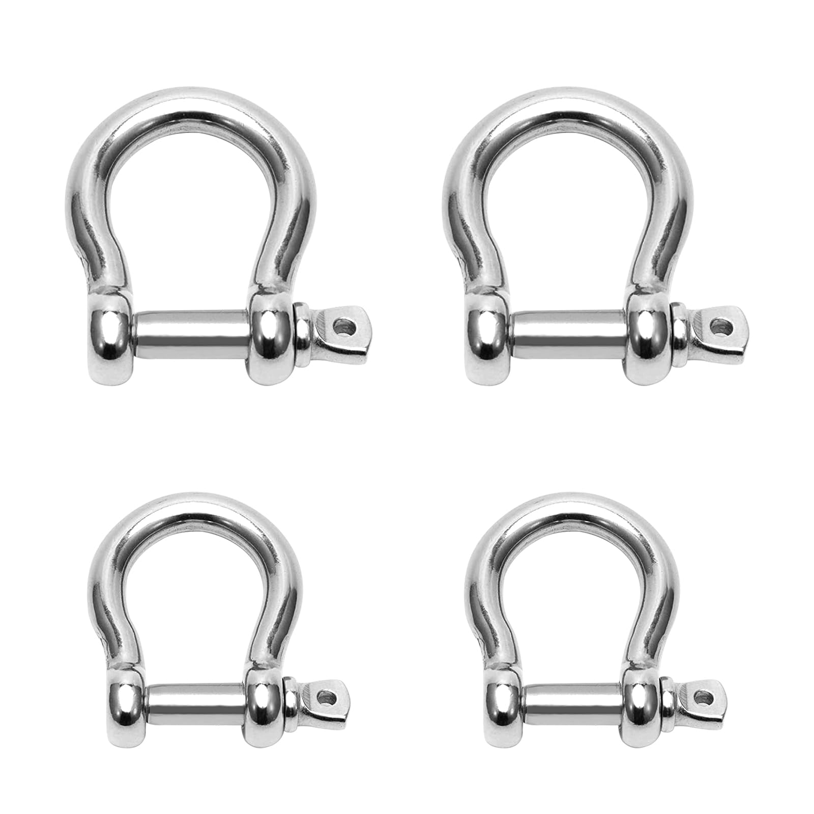 4pcs M8 M10 D Ring Screw Shackles with Screw Pin Heavy Duty 304 ...