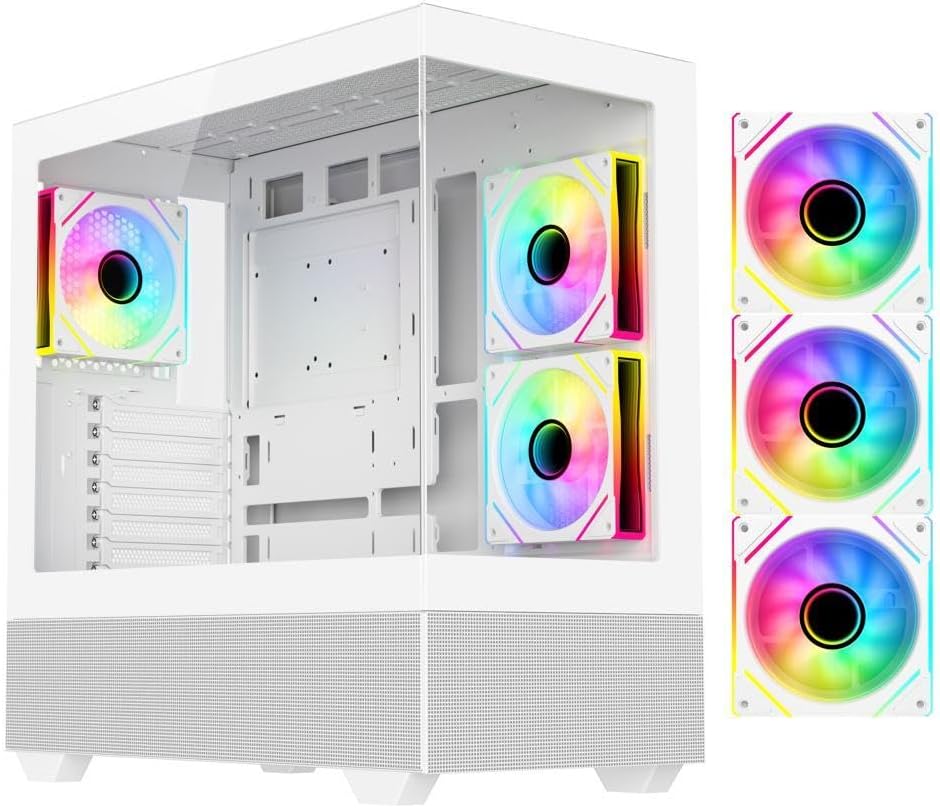 Amazon.com: DIYPC ARGB-N5-W White USB3.0 / Type C ATX Mid Tower Gaming ...