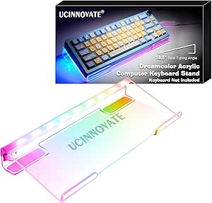 UCINNOVATE Dream Color Acrylic Computer Keyboard Stand, LED Backlit ...