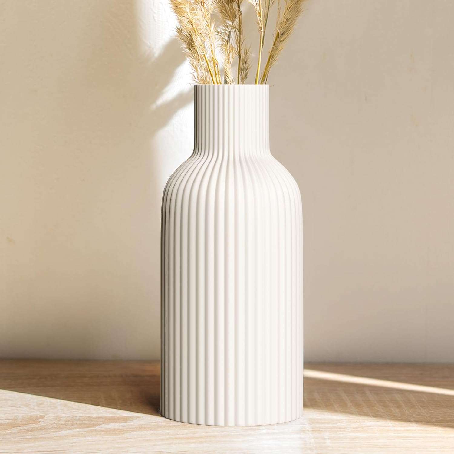 Amazon.com: White Ceramic Vase for Pampas Grass & Fresh Flowers ...