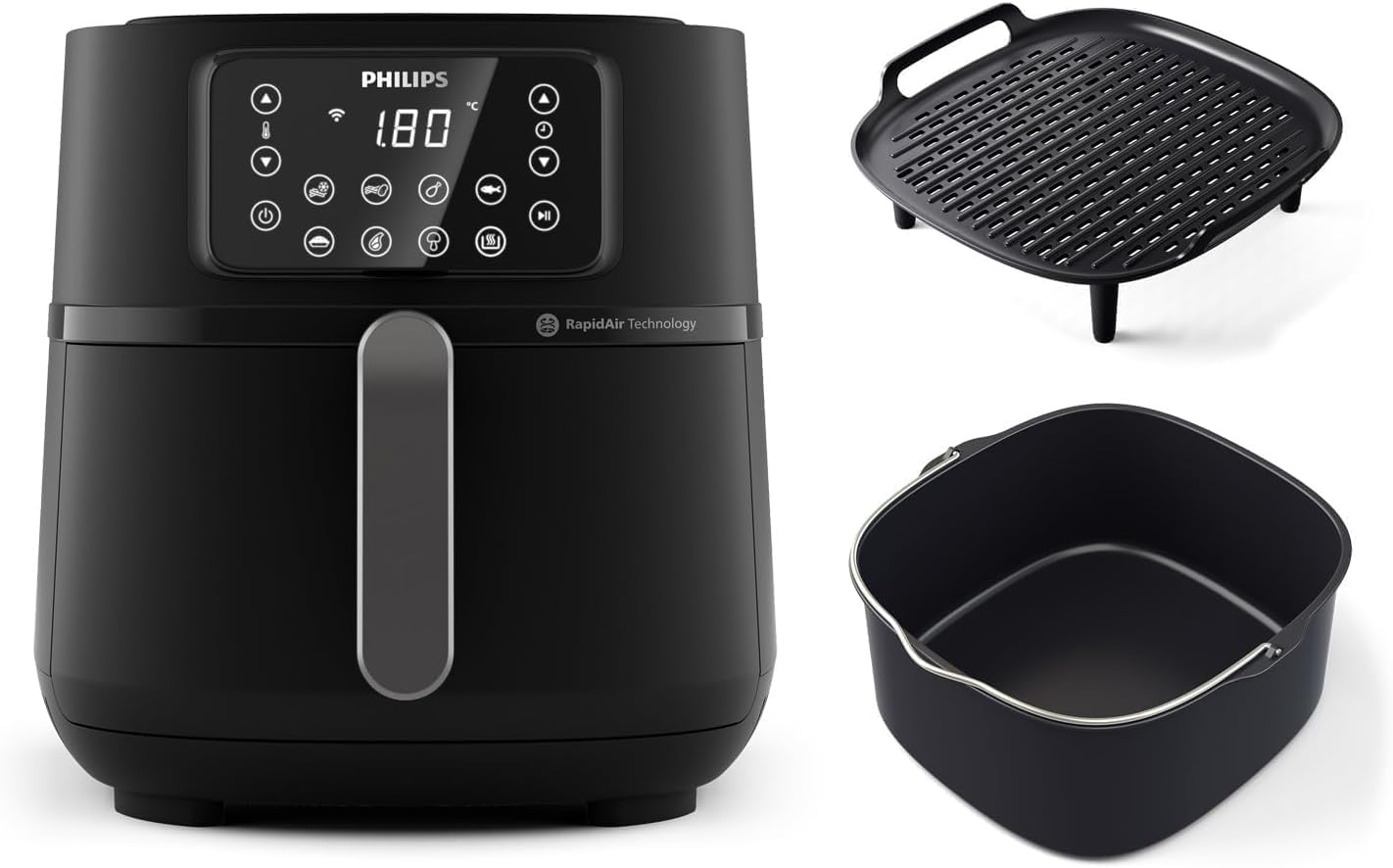 Philips 5000 Serisi Airfryer XXL Connected, 7,2L (1,4 kg), Rapid Air Teknolojisi, Pişirme ve ...