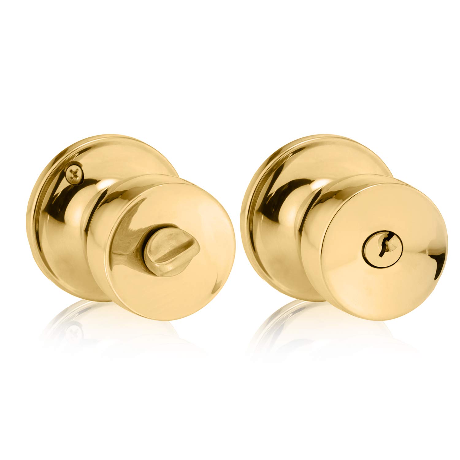 Buy XFORT® Entrance Knob Set Polished Brass, Tulip Design Door Lock for ...