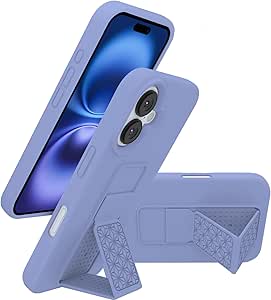 Amazon.com: LAUDTEC Silicone Kickstand Case Compatible with iPhone 16, Vertical and Horizontal ...